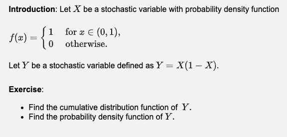 Solved Introduction Let X Be A Stochastic Variable With