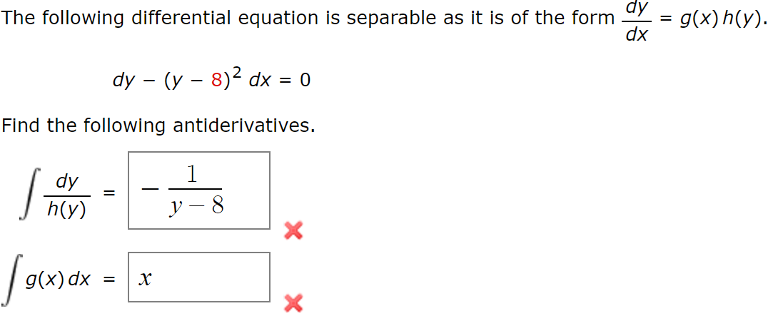 Solved Solve the given differential equation by separation | Chegg.com