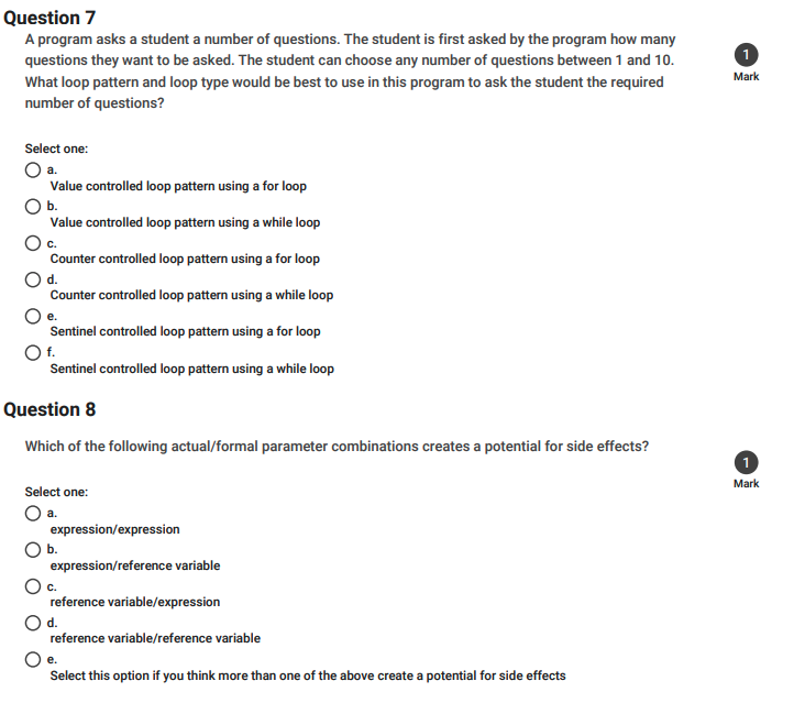 Solved Question 1 If your code contains a logic error which | Chegg.com
