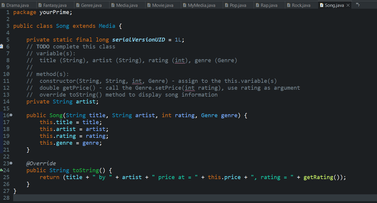 Solved Please fill in the TODOs in Java thank you kindly | Chegg.com
