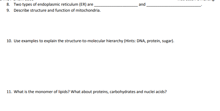 Solved and_ 8. Two types of endoplasmic reticulum (ER) are | Chegg.com