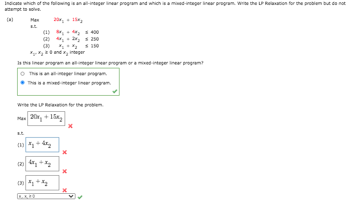 Solved Indicate which of the following is an all-integer | Chegg.com