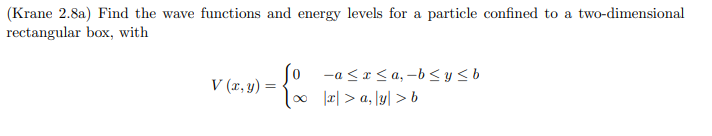 Solved Find the wave functions and energy levels for a | Chegg.com
