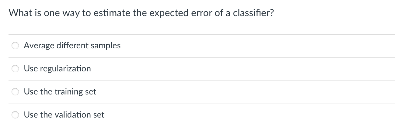 Solved What is one way to estimate the expected error of a | Chegg.com