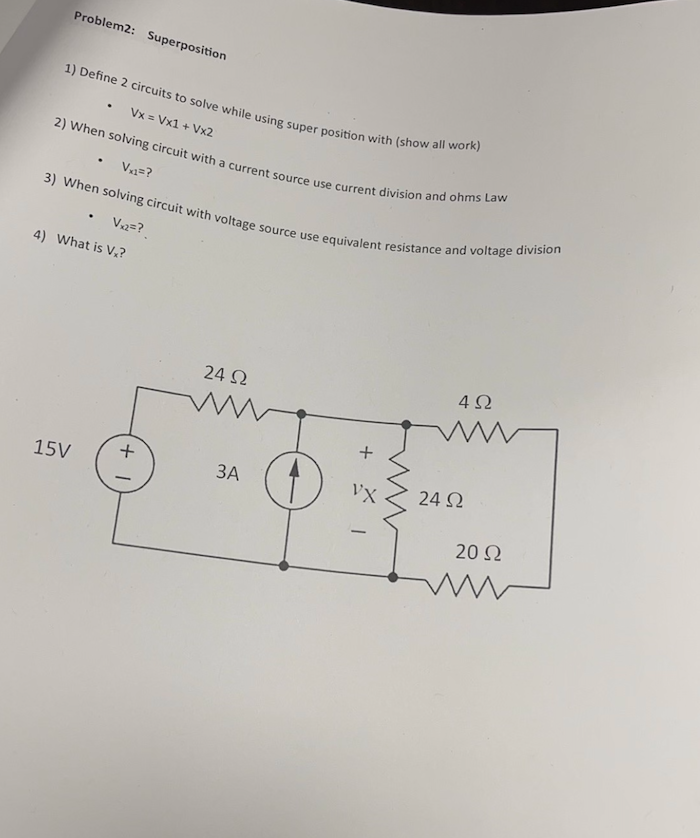 Solved Problemz: superposition 1) Define 2 circuits to solve | Chegg.com