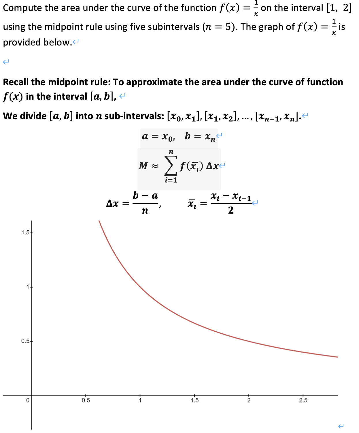 Solved Compute the area under the curve of the function | Chegg.com