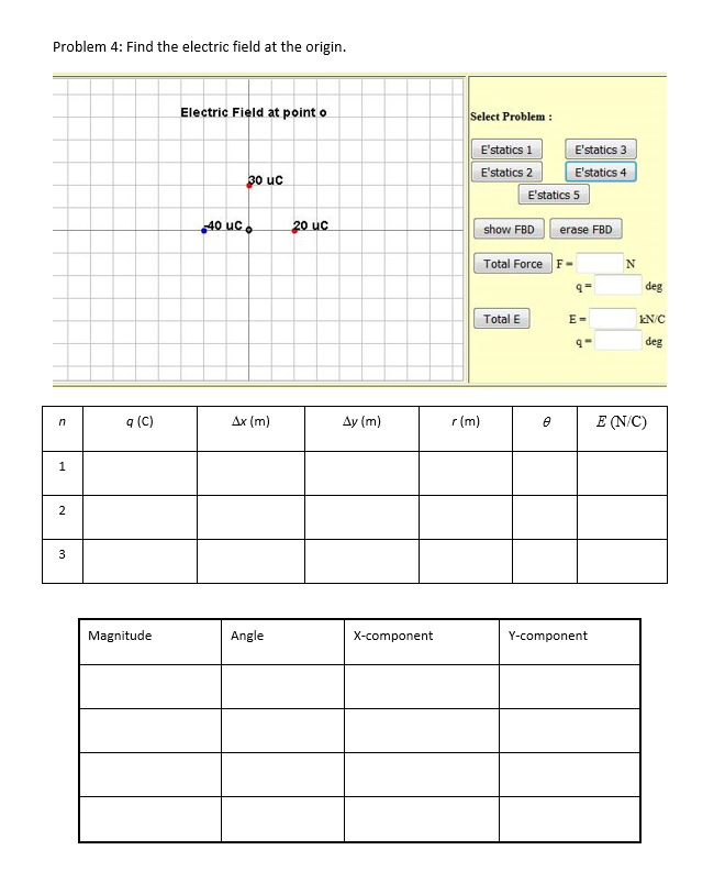 Solved Problem 4: Find the electric field at the | Chegg.com