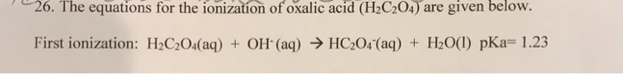 Solved 26. The equations for the ionization of oxalic acid | Chegg.com