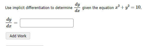 Solved Use implicit differentiation to determine dxdy given | Chegg.com