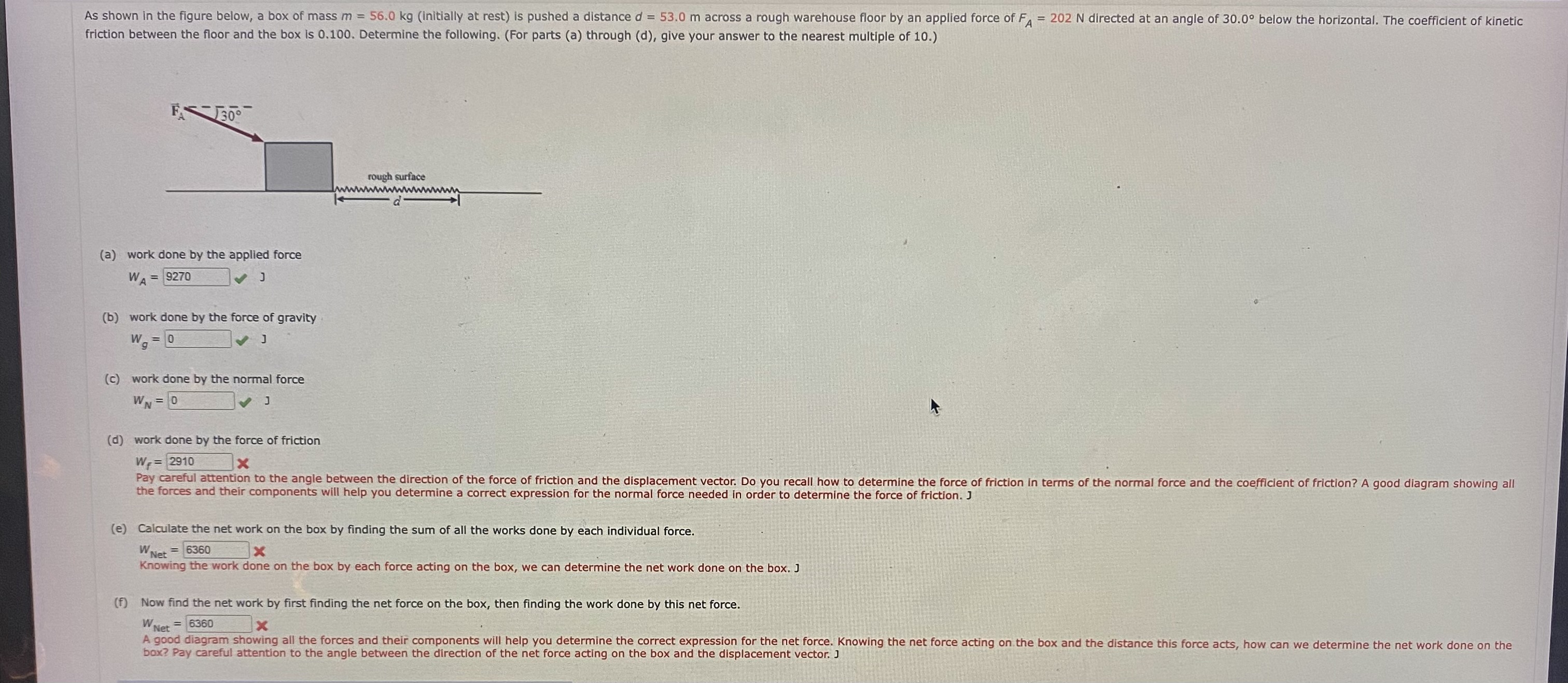 Solved friction between the floor and the box is 0.100 . | Chegg.com