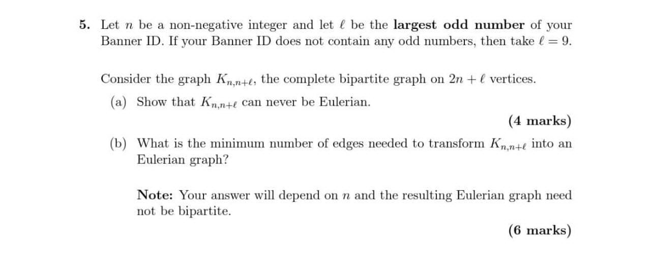 Solved 5. Let n be a non-negative integer and let l be the | Chegg.com
