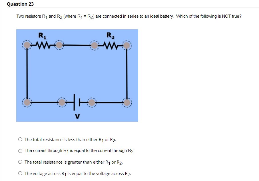 Solved ion 23 Two Resistors R1 And R2 where R1 R2 Chegg