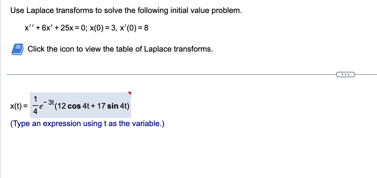 Solved Use Laplace transforms to solve the following initial | Chegg.com