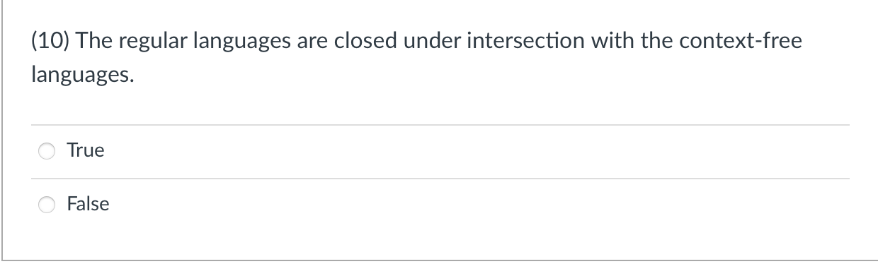 Solved Question 17 1 pts (1) If L1 and L2 are context free, | Chegg.com