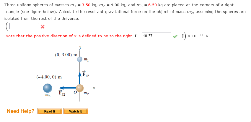 Solved Three uniform spheres of masses m1 = 3.50 kg, m2 = | Chegg.com
