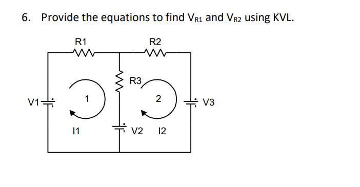 Solved Provide the equations to find VR1 and VR2 using | Chegg.com