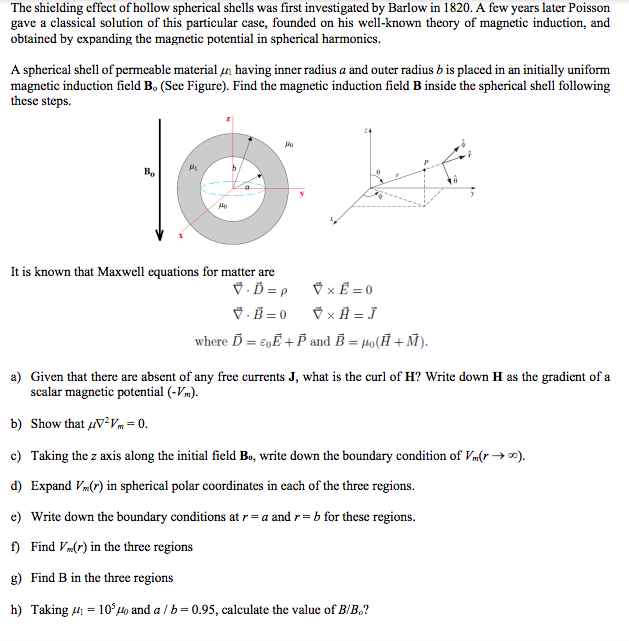 Solved The shielding effect of hollow spherical shells was | Chegg.com