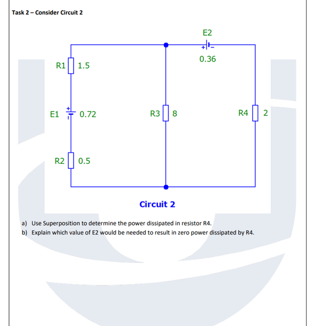 Solved Task 2 - Consider Circuit 2 Circuit 2 a) Use | Chegg.com