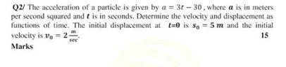 Solved Q2/ The acceleration of a particle is given by | Chegg.com