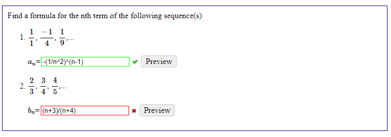 Solved Find a formula for the nth term of the following | Chegg.com
