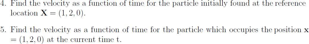 Solved For the motion described by the following equations: | Chegg.com