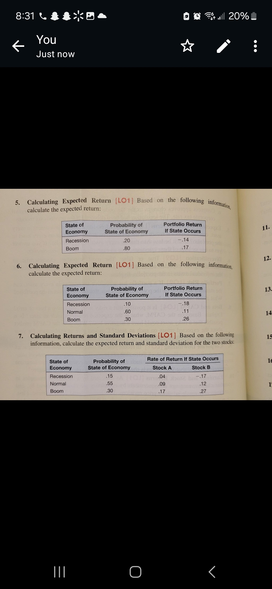Solved Calculating Expected Return [LO1] ﻿Based on the | Chegg.com