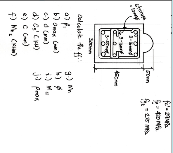 fc=29MPa fy=420MPa fyt=275MPa | Chegg.com