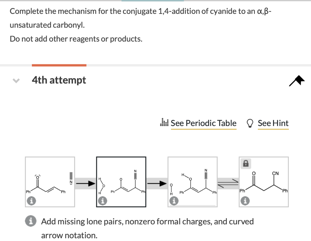 Solved Complete the mechanism for the conjugate 1,4-addition | Chegg.com