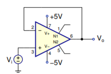 Solved 1. For the unity-gain buffer in Fig. 6, find the | Chegg.com