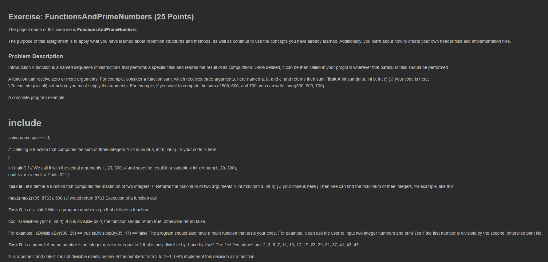 Solved Exercise: FunctionsAndPrime Numbers (25 Points) The | Chegg.com