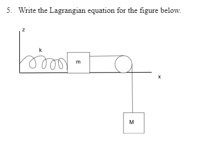 Solved 5. Write the Lagrangian equation for the figure | Chegg.com
