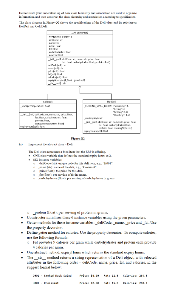 Solved Demonstrate your understanding of how class hierarchy | Chegg.com