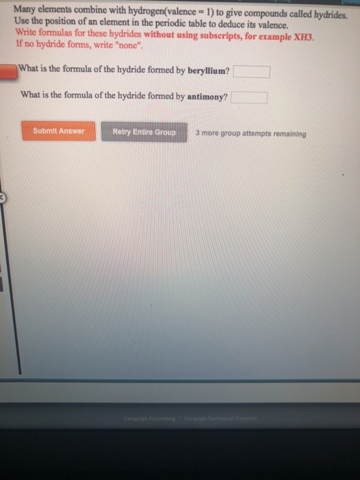 Solved Many elements combine with hydrogen(valence 1) to | Chegg.com