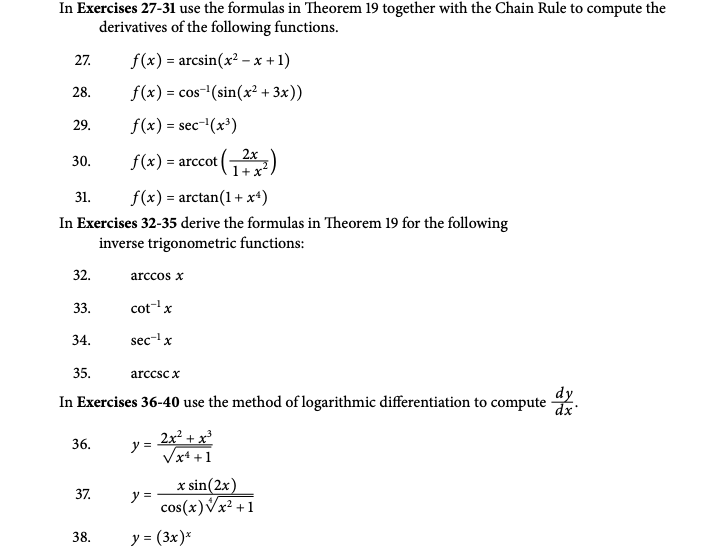 Solved In Exercises 27-31 use the formulas in Theorem 19 | Chegg.com