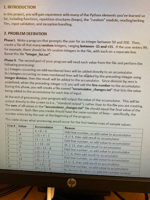 Solved 1. INTRODUCTION In this project, you will gain | Chegg.com