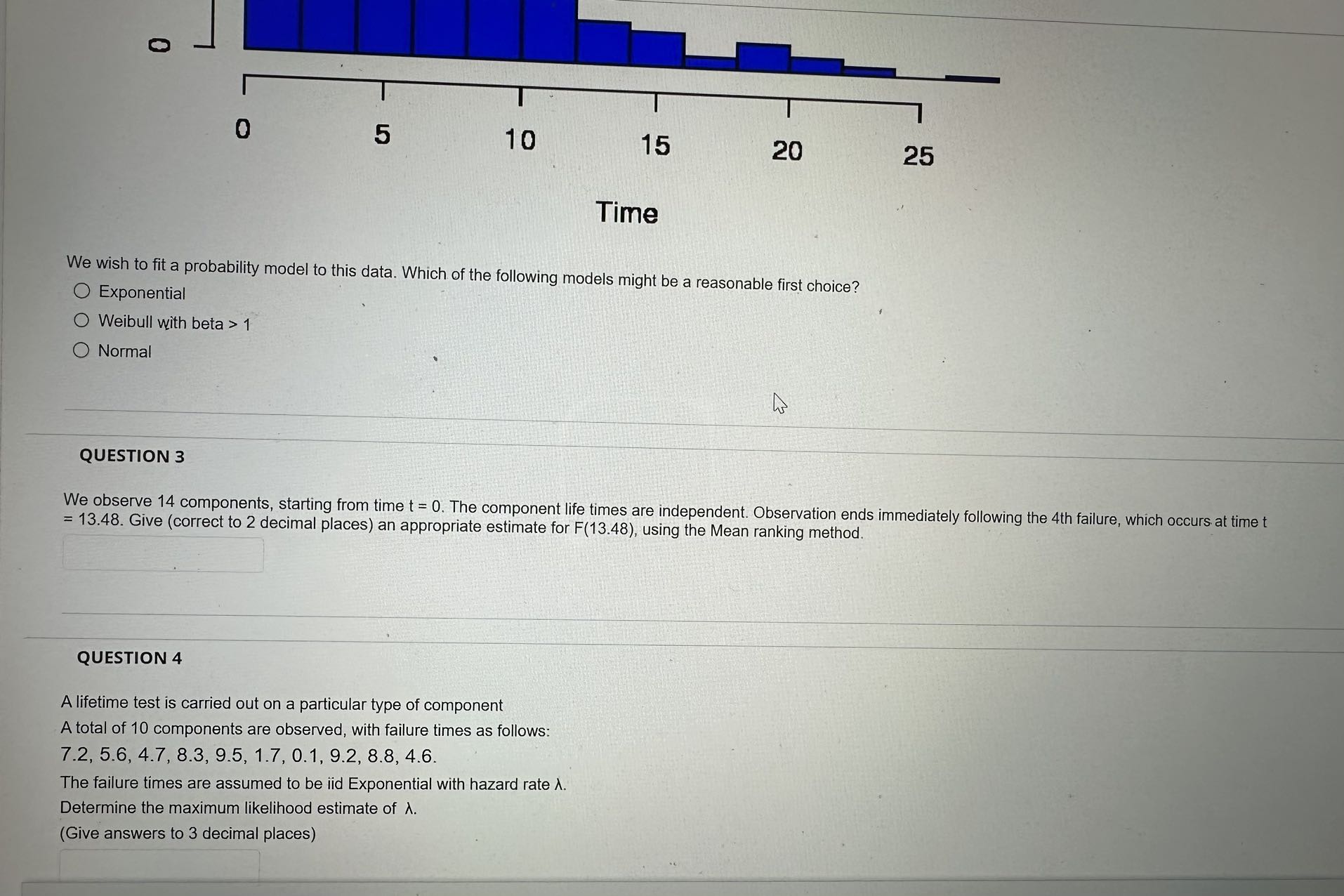 Solved A system has reliability function | Chegg.com