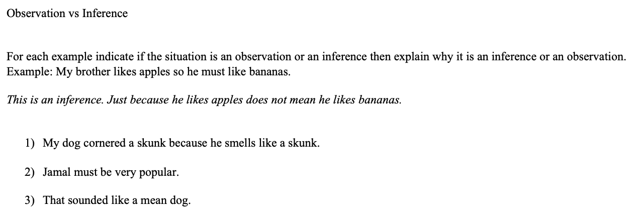 Solved Question: For each example indicate if the situation | Chegg.com