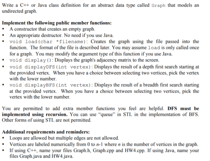 Solved Write A C Or Java Class Definition For An Abstract
