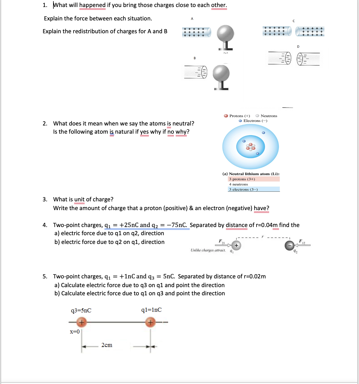 Solved 11. Draw Electric field line due to two charges in | Chegg.com