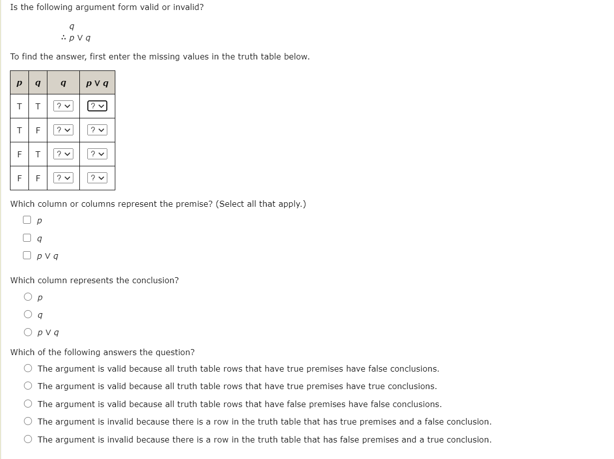Solved Is the following argument form valid or invalid? 9 | Chegg.com