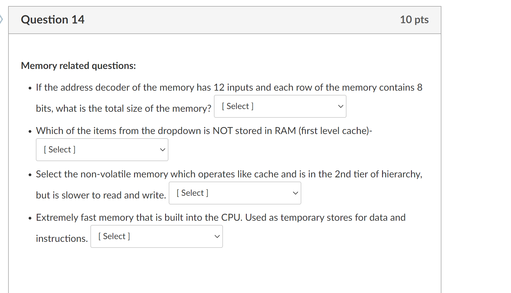 Solved Memory related questions: - If the address decoder of | Chegg.com