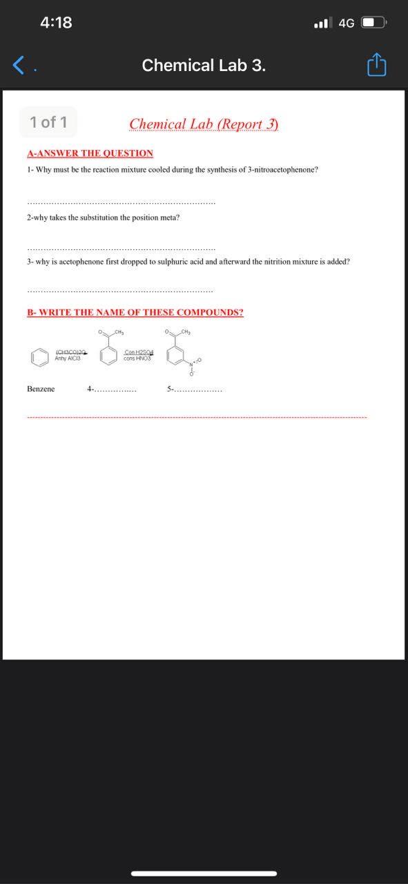 Solved 4:18 Il 4G Chemical Lab 3. 1 of 1 Chemical Lab | Chegg.com