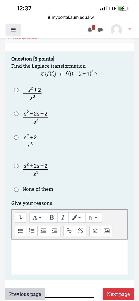 Solved Question [5 points]: Find the Laplace transformation | Chegg.com