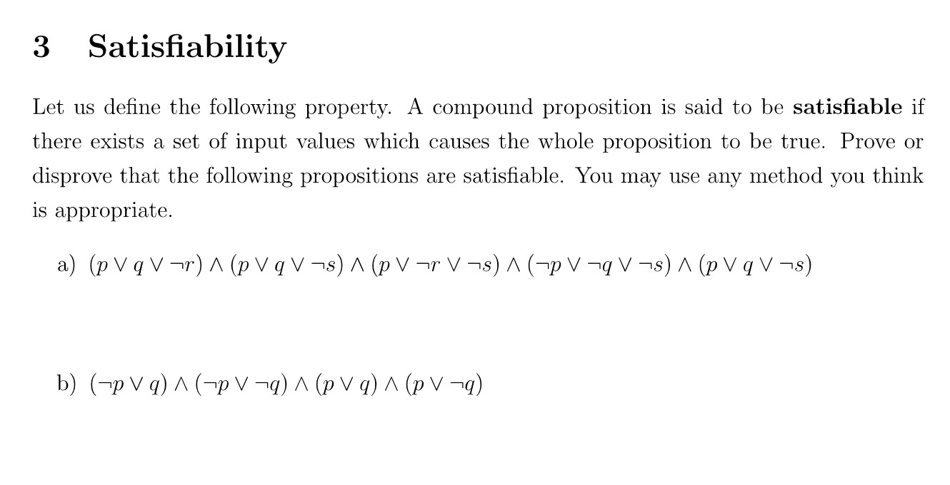 Solved Satisfiability Let us define the following property. | Chegg.com