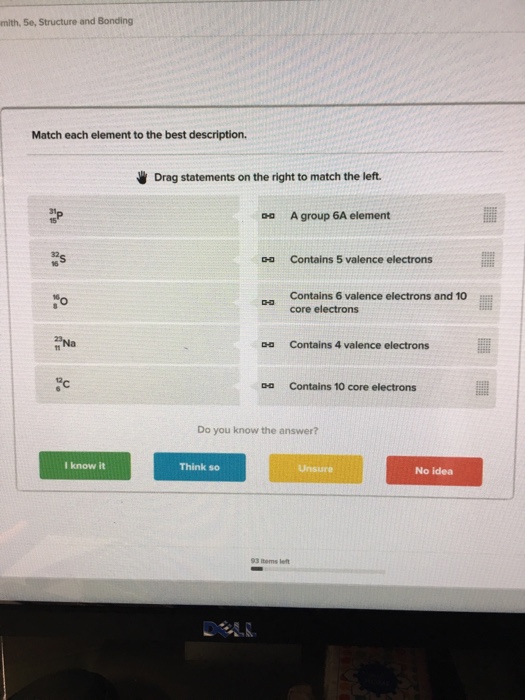 Solved Match each element to the best description. | Chegg.com