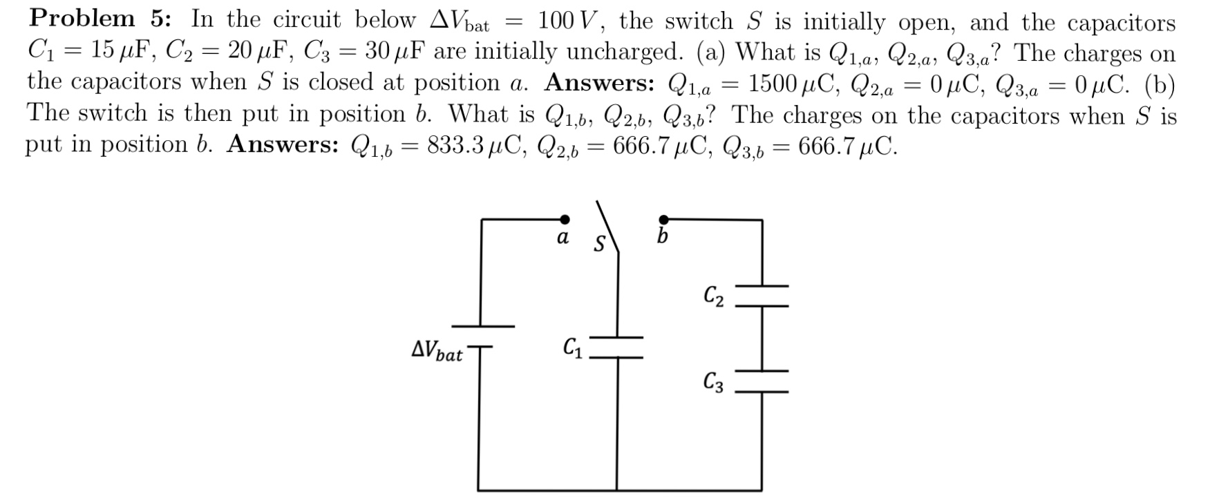 Solved Problem 5: In the circuit below AVbat 100 V, the | Chegg.com