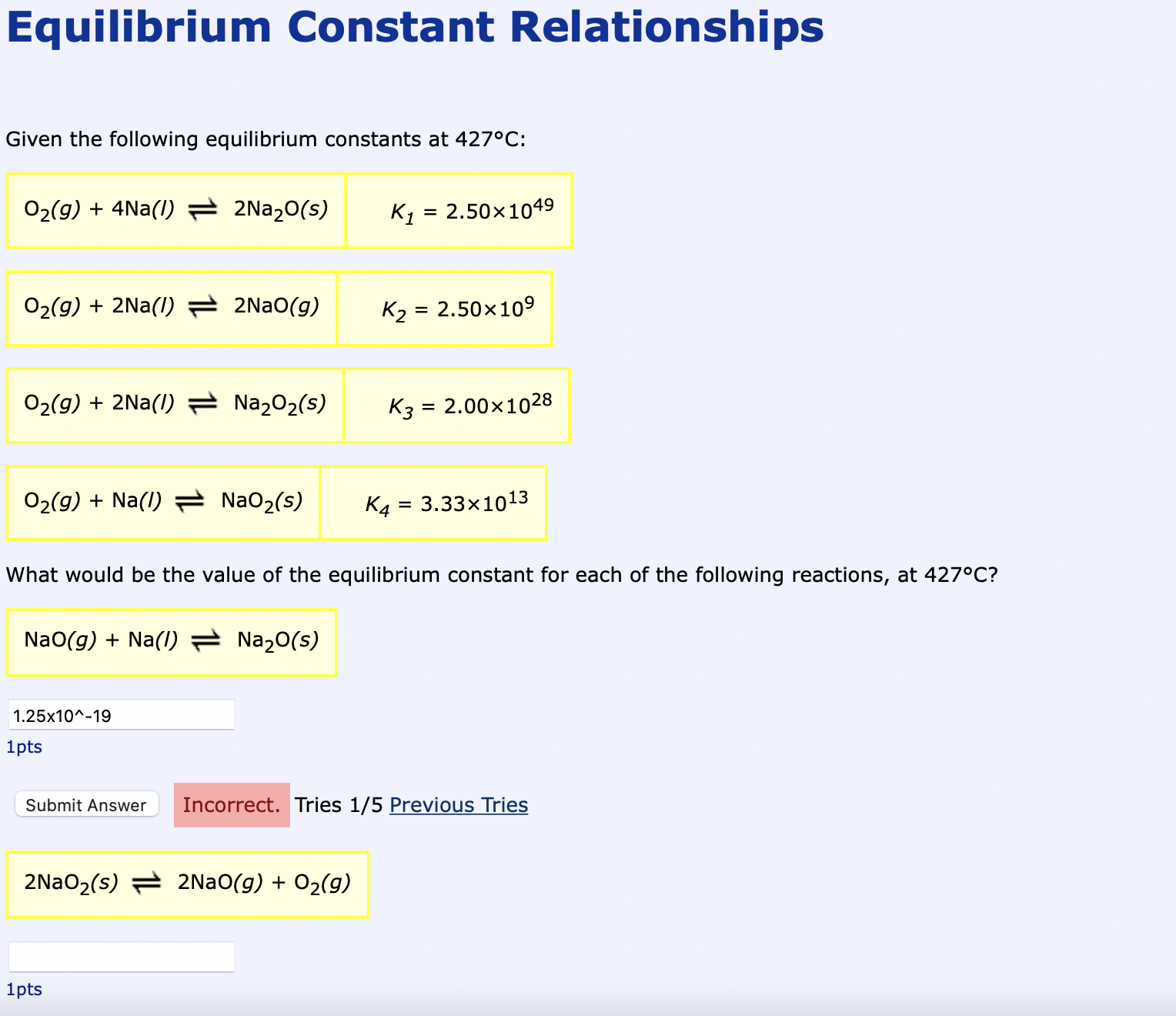 Solved Equilibrium Constant Relationships Given the | Chegg.com