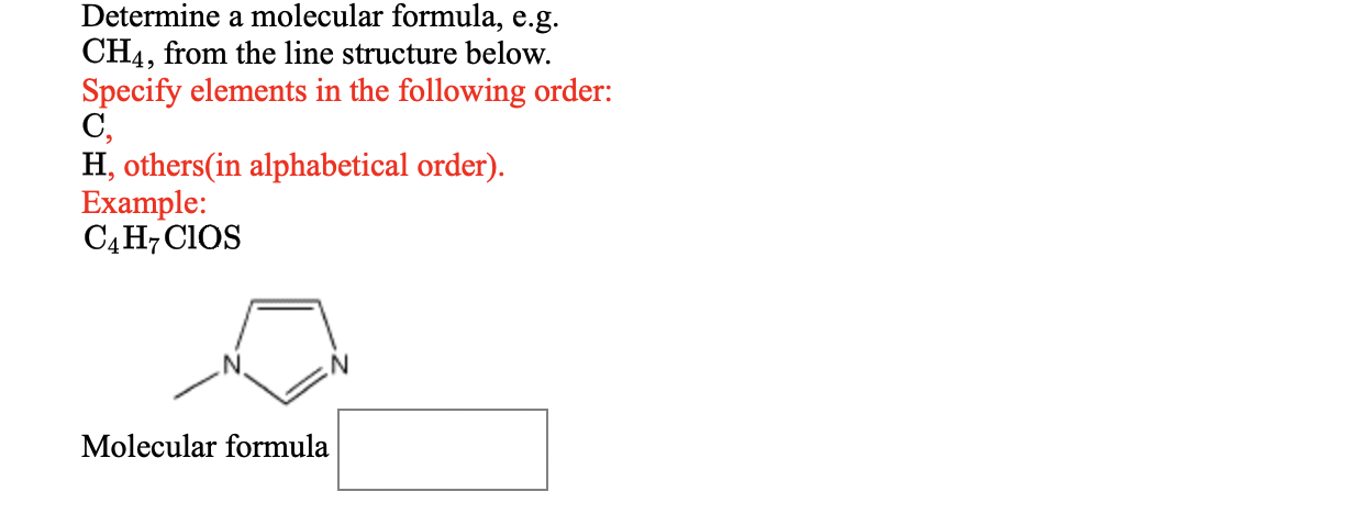 Solved Determine a molecular formula, e.g. CH4, from the | Chegg.com