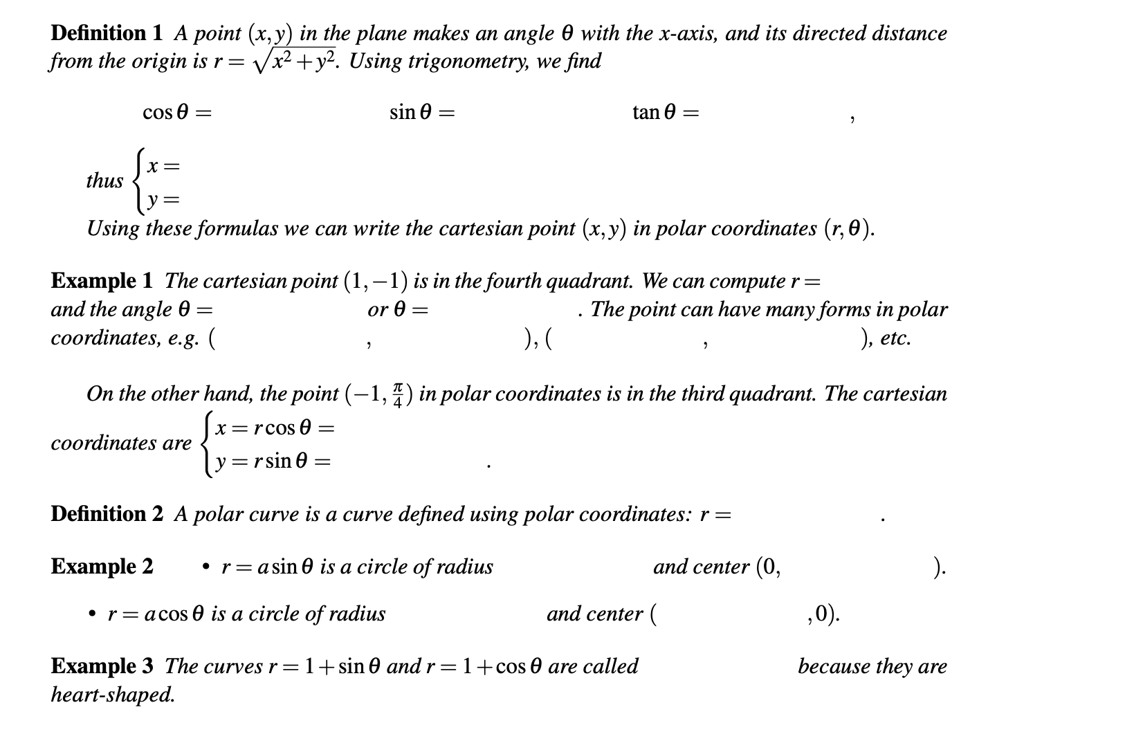 Solved Definition 1 A point (x,y) in the plane makes an | Chegg.com