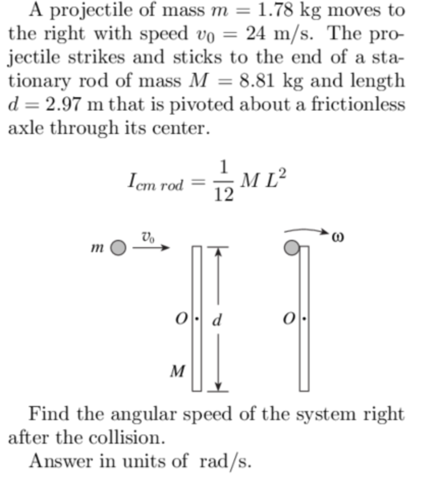 Solved A projectile of mass m=1.78 kg moves to the right | Chegg.com